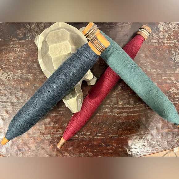 Vintage | Accents | Vintage 4 Wood Spindles Wthreadset Of 3 | Poshmark